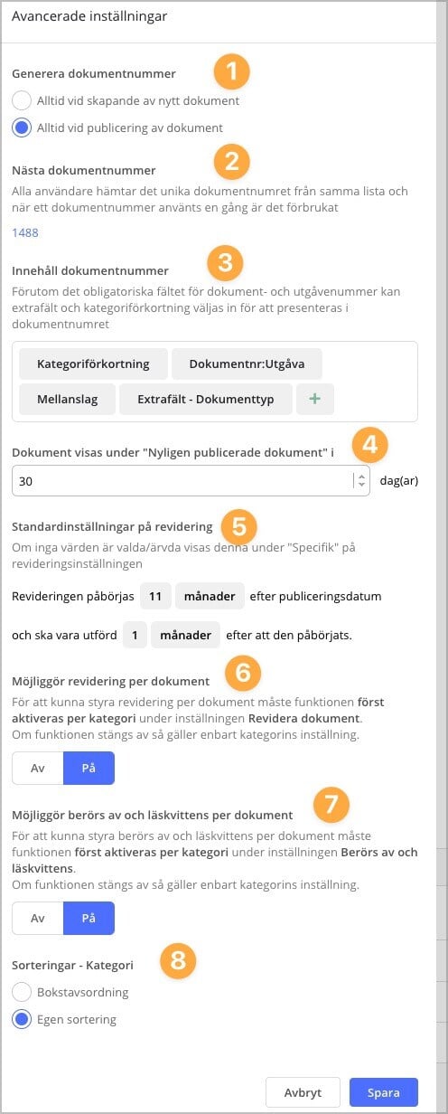 Avancerade Inställningar
